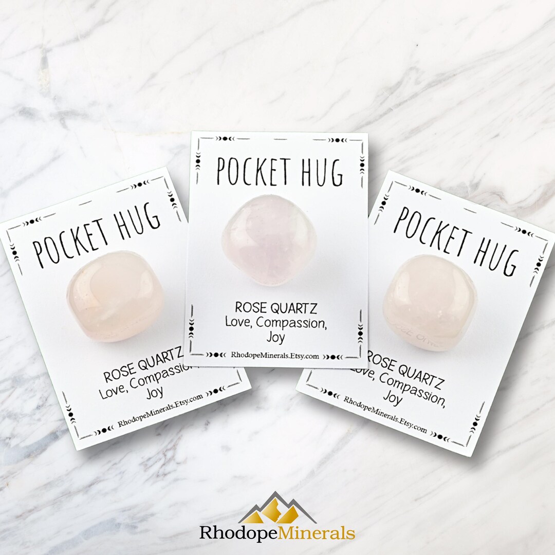 Rose Quartz Pocket Hug, Self Love Crystal Gift for Her, Personalized ...