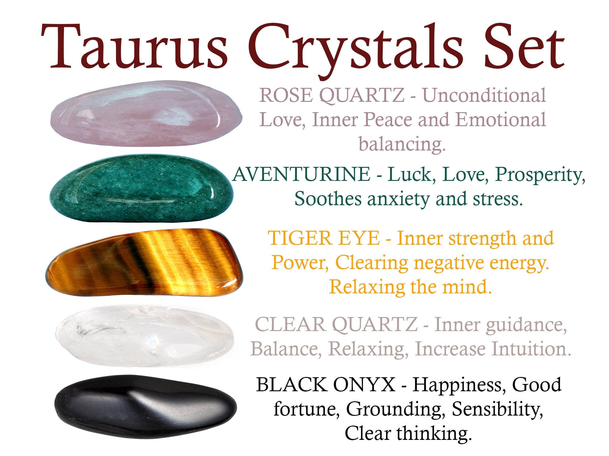 Taurus Crystals Set Taurus Crystal Set Crystals For Taurus Etsy