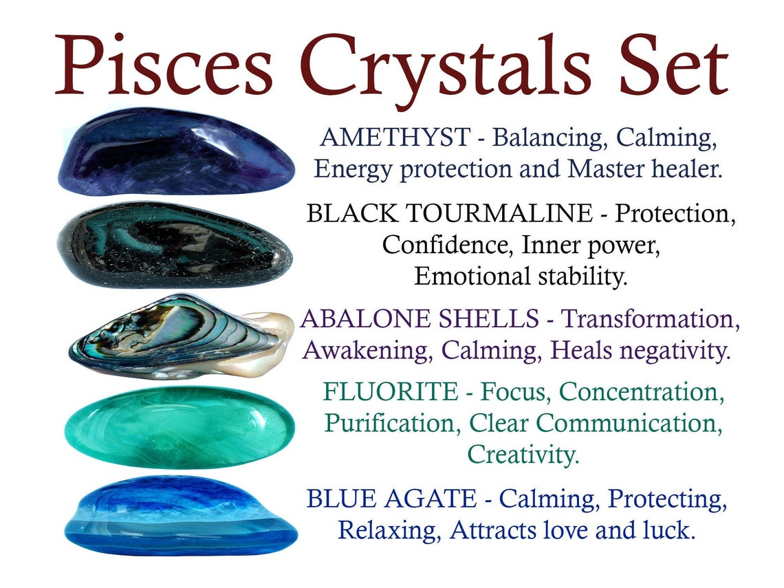Pisces Crystals Set Pisces Crystal Set Crystals for Pisces - Etsy