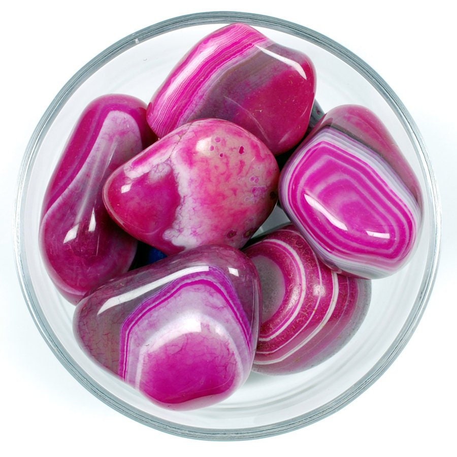 Pink Agate Tumbled Stone Pink Agate Tumbled Stones Agate - Etsy