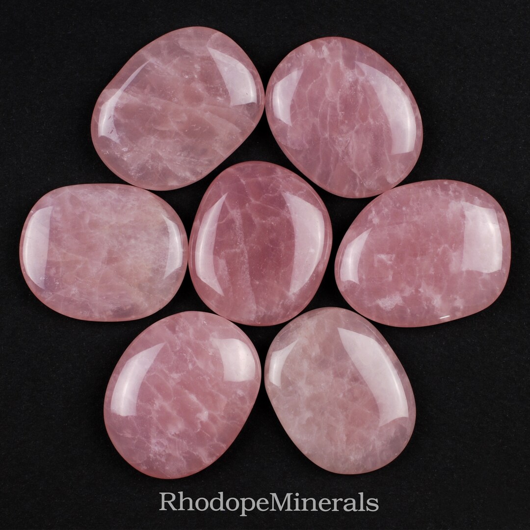 Rose Quartz Palm Stone, Rose Quartz Smooth Stone, Rose Quartz, Palm ...