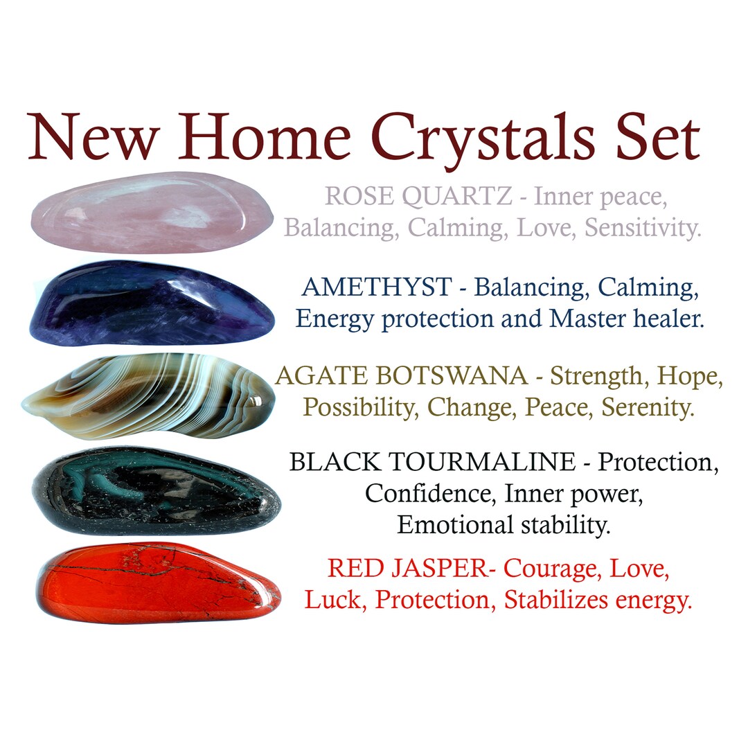 New Home Crystals Set, New Home, Crystal Set, Rose Quartz, Amethyst ...