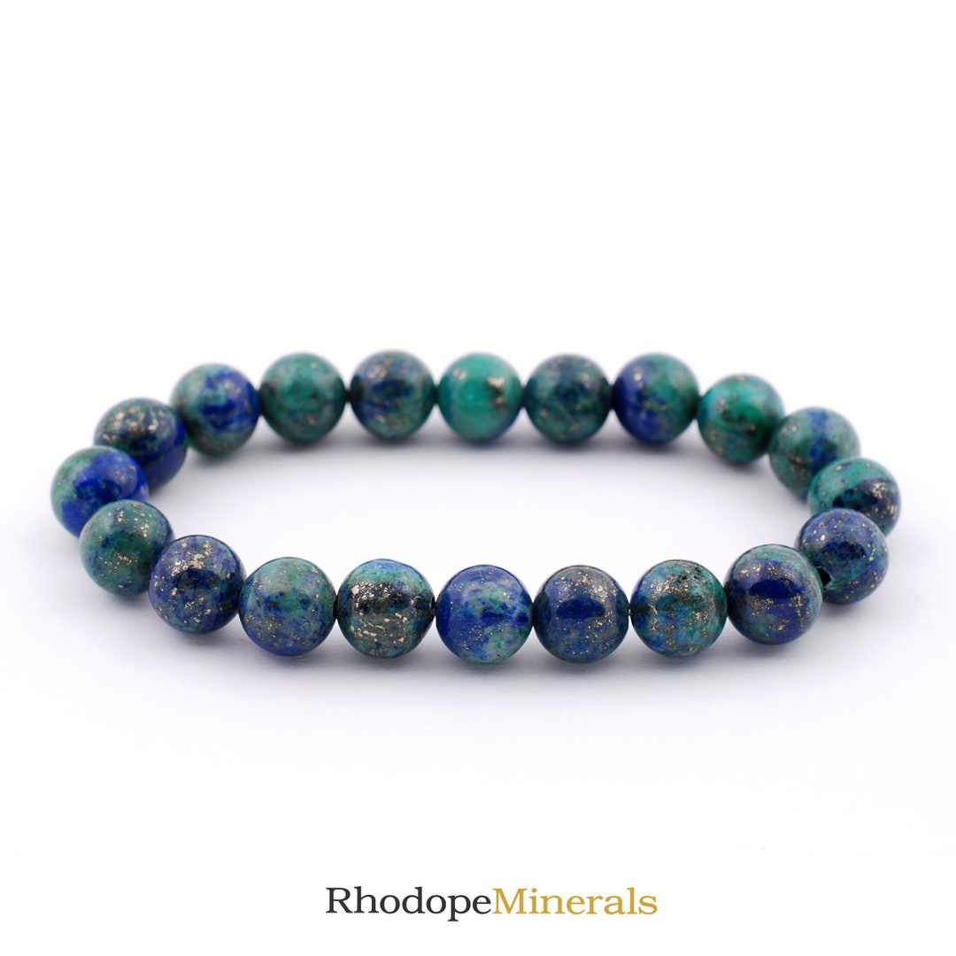 Azurite With Malachite Bracelet, Azurite Malachite Bracelet 8 Mm Beads ...