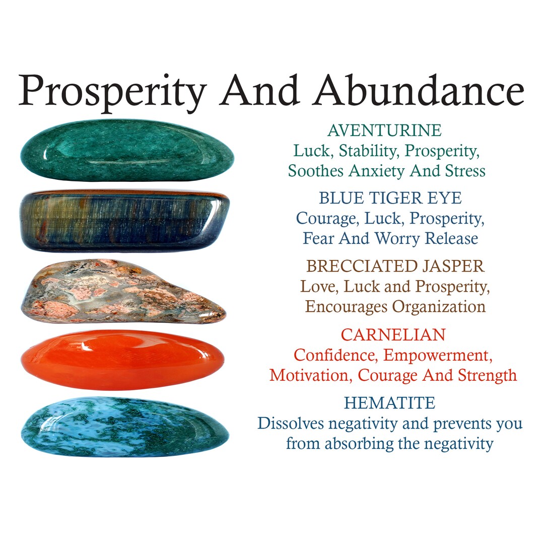 Prosperity and Abundance Crystals Set, Aventurine, Blue Tiger Eye ...
