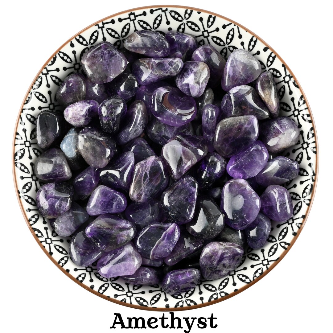Set of 10 Amethyst Tumbled Stones, Amethyst, Tumbled Crystals, Zodiac ...