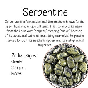 Serpentine Tumbled Stone, Serpentine, Tumbled Crystals, Zodiac Signs ...