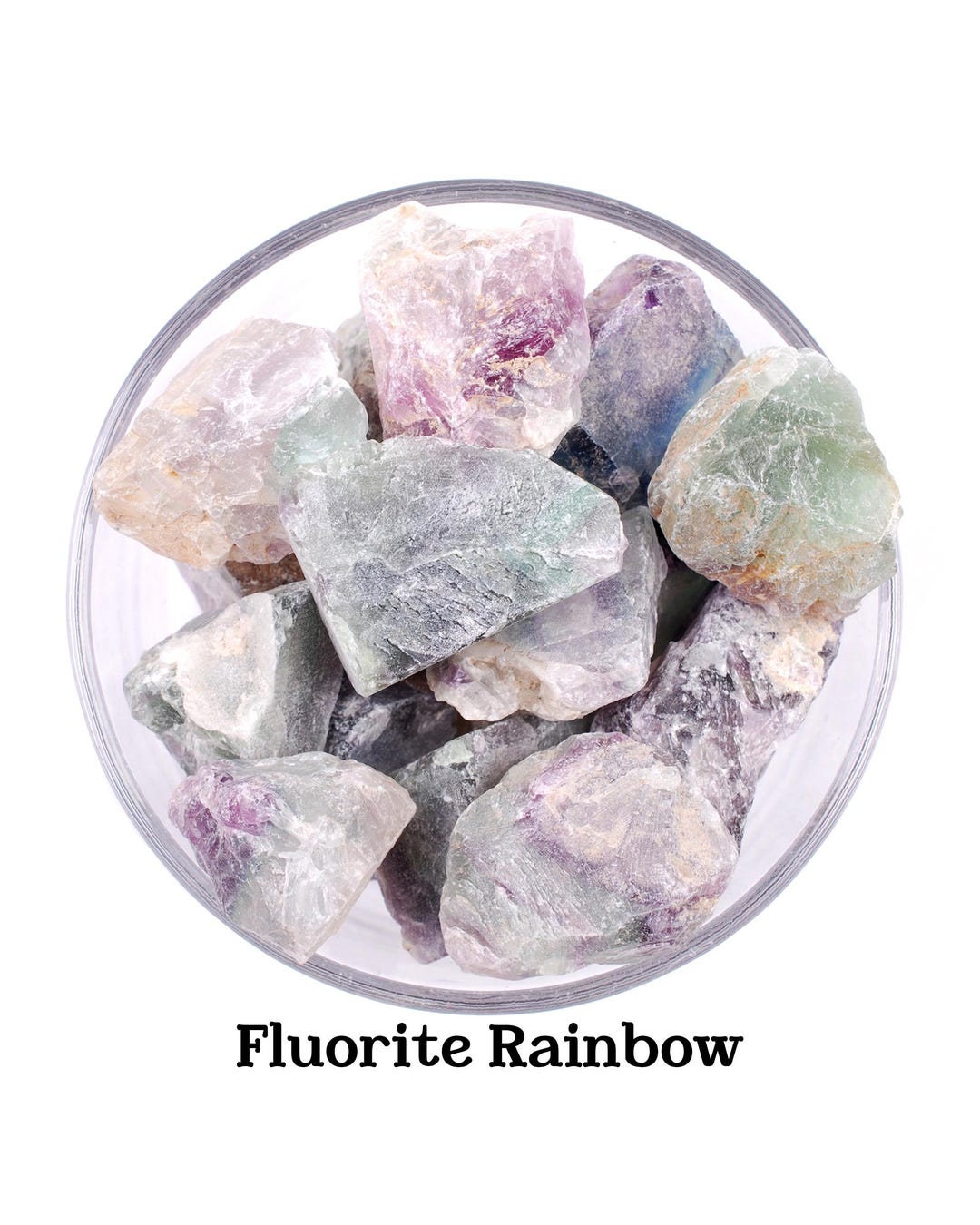 Fluorite Rainbow Raw Stone, Natural Purple Green Crystal, Altar Ritual ...