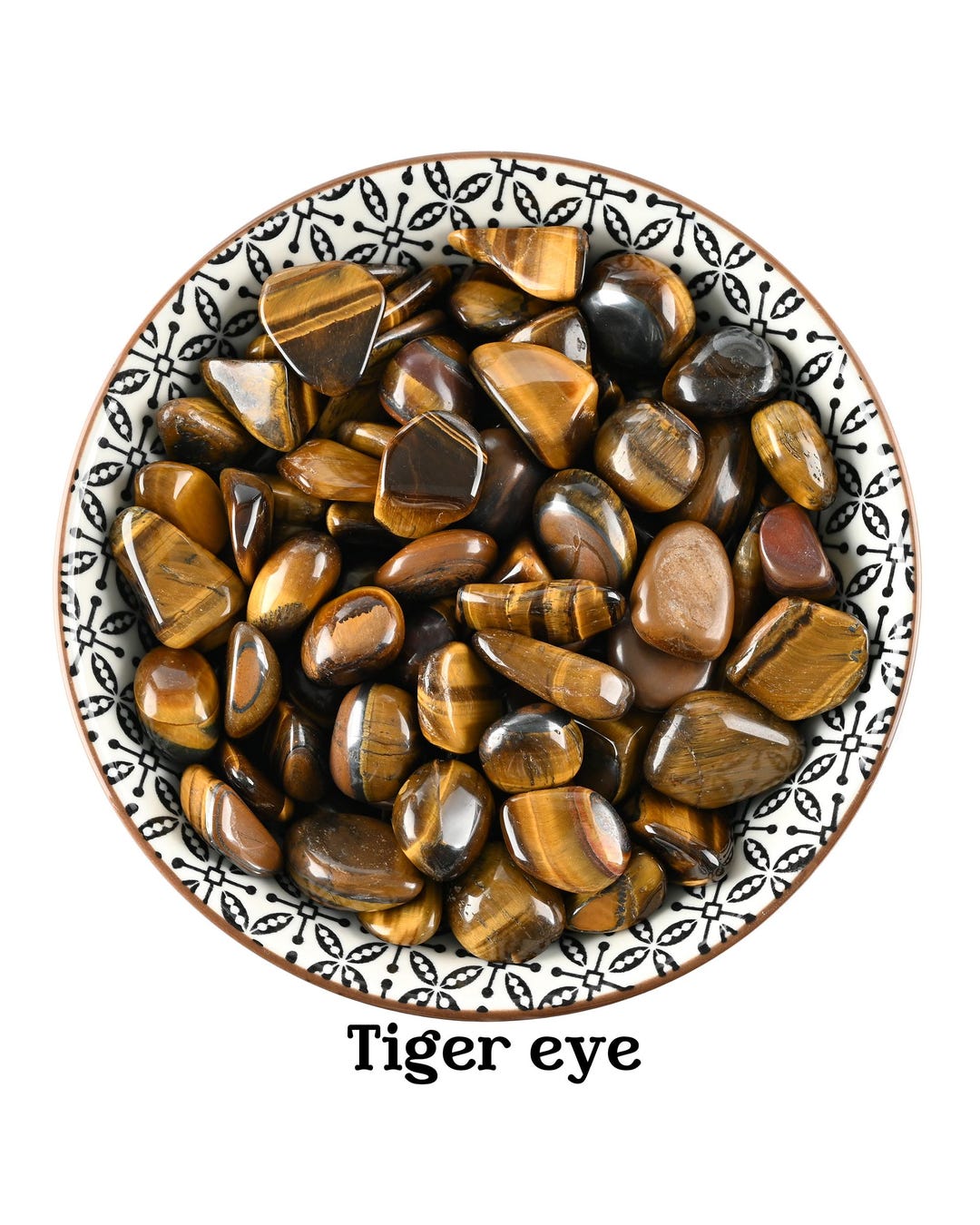 Set of 10 Tiger's Eye Tumbled Stones, Natural Protection and Confidence ...
