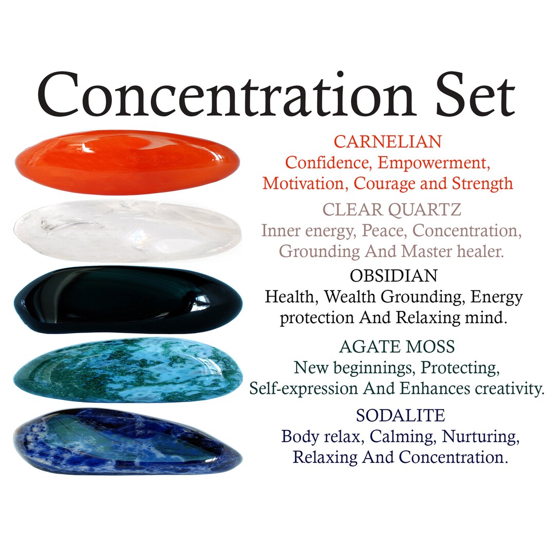 Concentration Crystals Set, Concentration Crystals, Carnelian, Clear ...