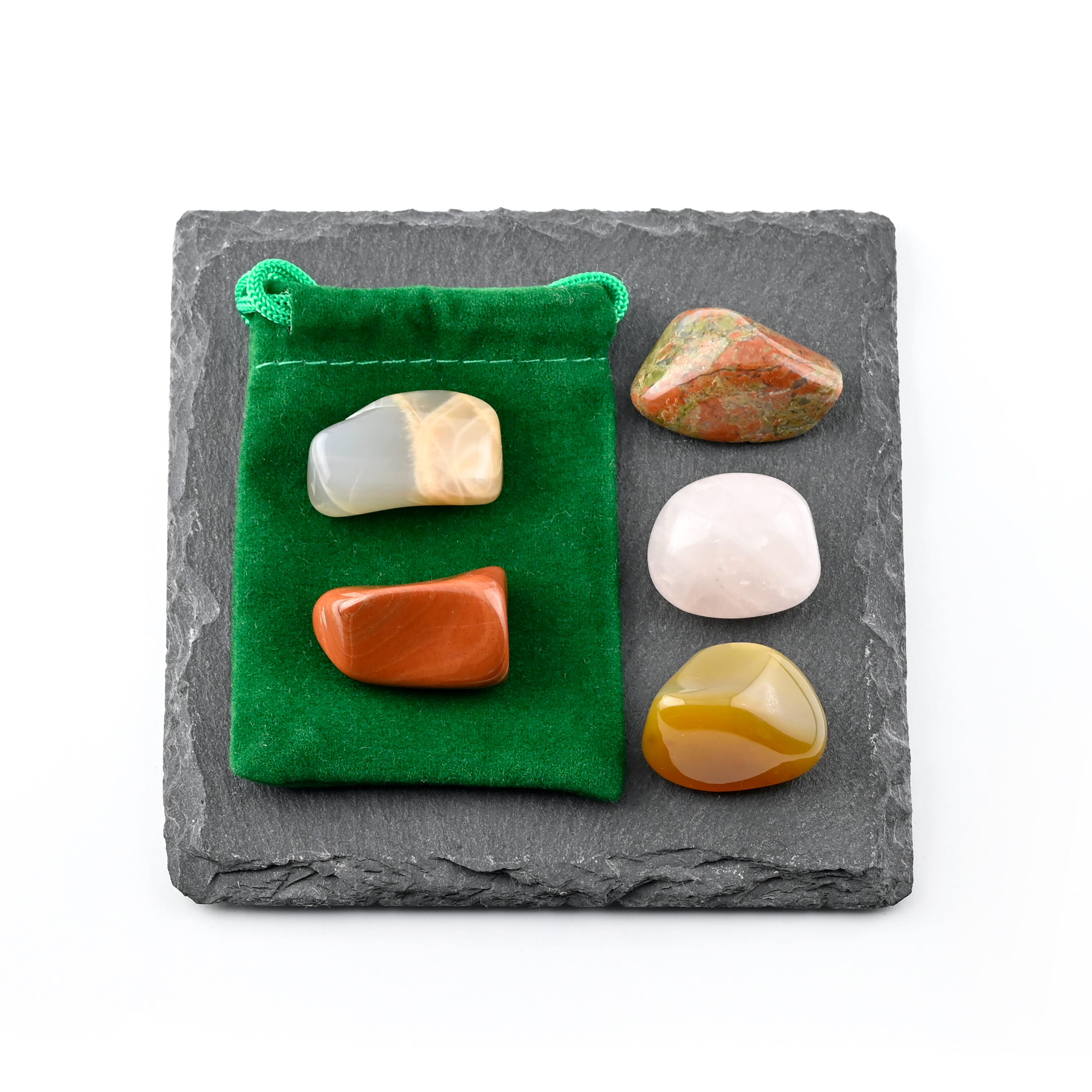 Fertility Crytsals Set, Moonstone, Red Jasper, Unakite, Rose Quartz ...