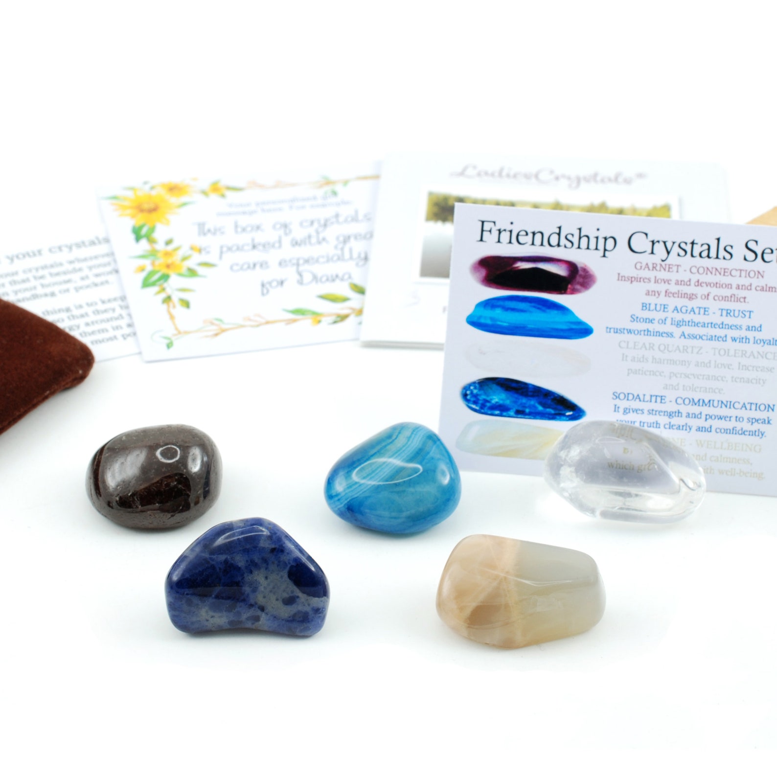 Friendship Crystals Set, Friendship Set, Crystals Set, Garnet, Agate ...