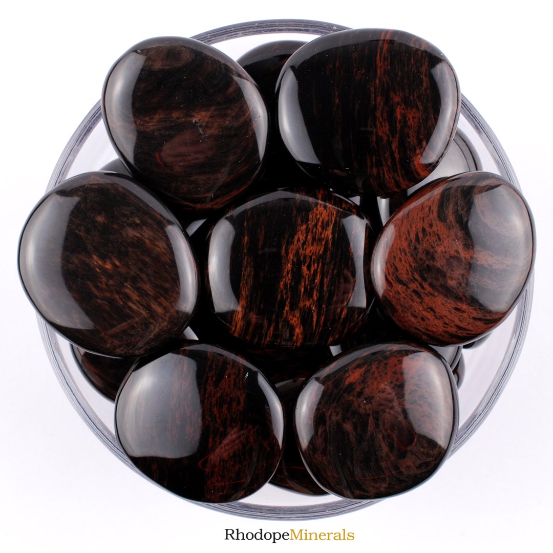 Gold Sheen Obsidian Smooth Stone, Gold Sheen Obsidian Palm Stone ...