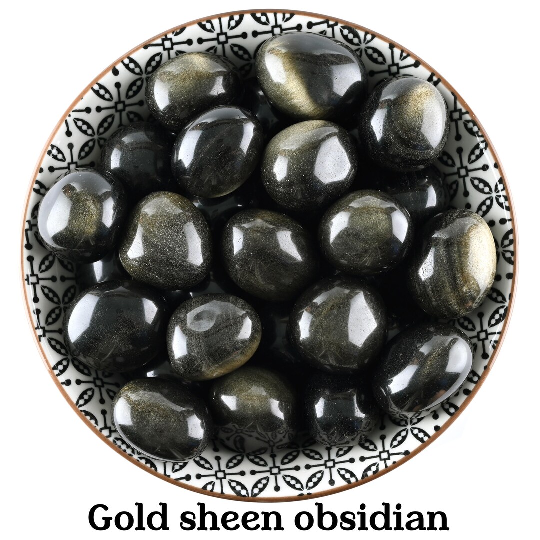 Gold Sheen Obsidian Tumbled Stone, Gold Sheen Obsidian, Golden Obsidian ...