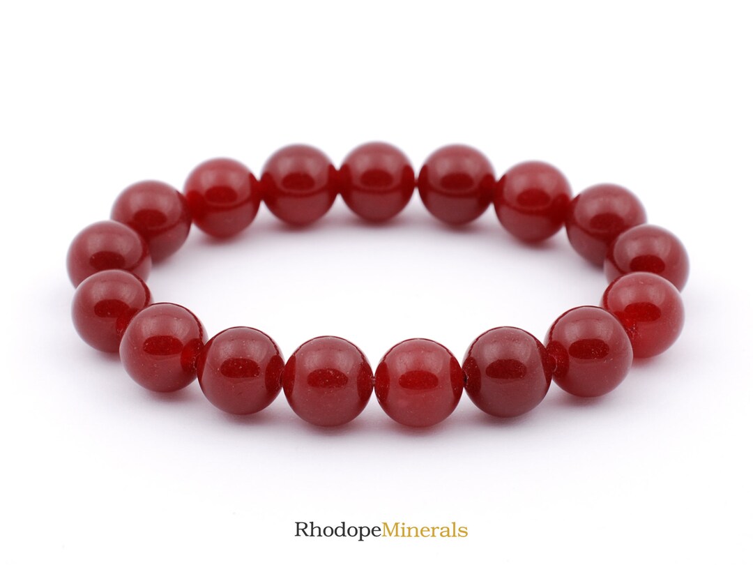 Dark Red Agate Bracelet Dark Red Agate Bracelets 10 Mm Beads - Etsy