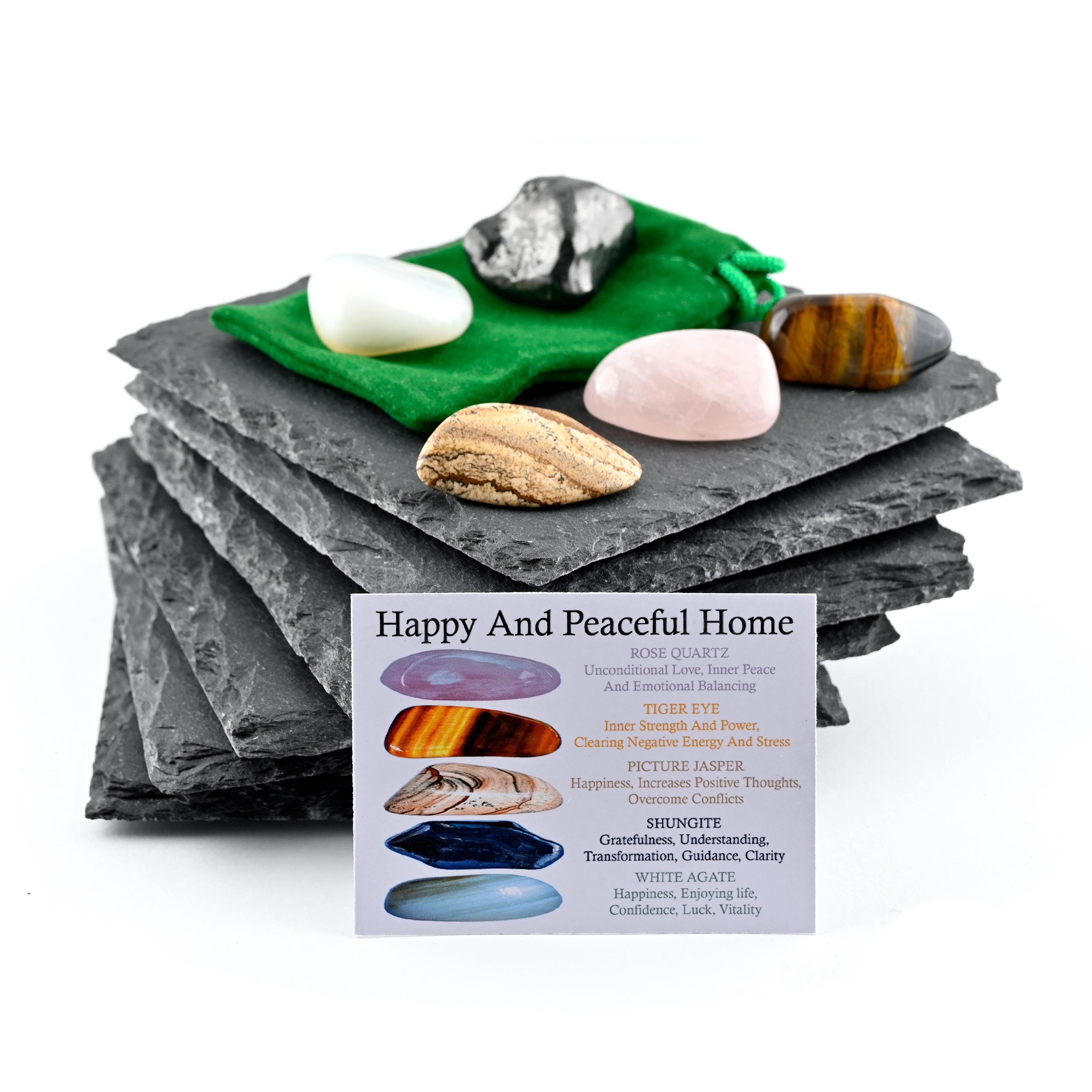 Happy and Peaceful Home Crystals Set, Gift for Crystal Lovers, Healing ...