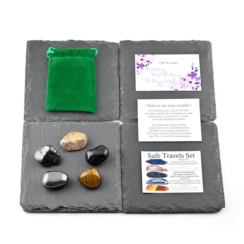 Safe Travels Crystals Set, Protection Stones, Luck and Safe Return ...