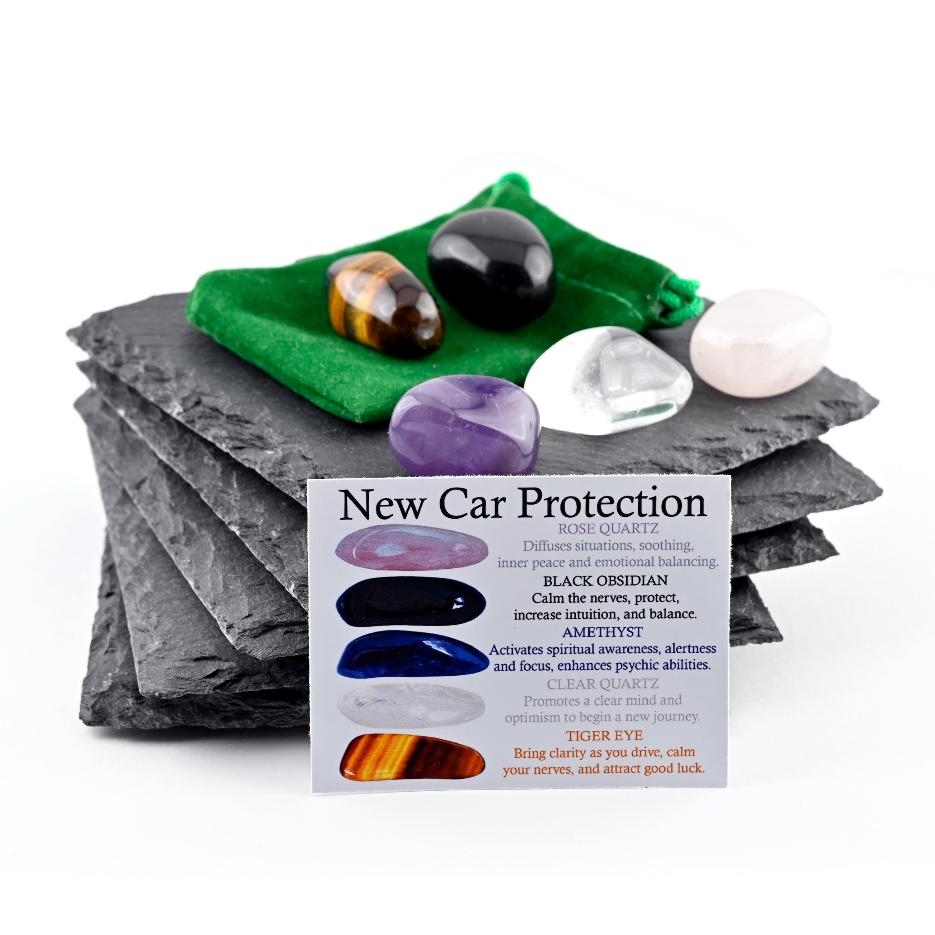 New Car Protection Crystal Set, New Car Protection Amulet, Rose Quartz ...