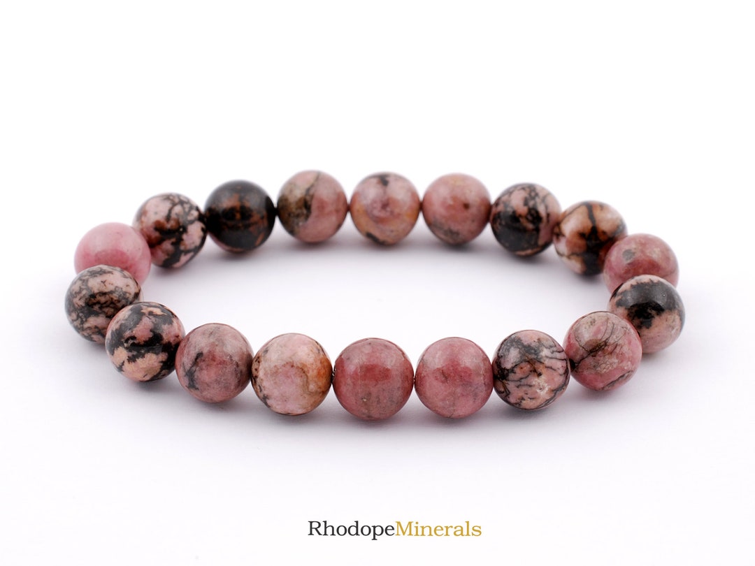 Rhodonite Bracelet Rhodonite Bracelet 10 Mm Beads Rhodonite - Etsy