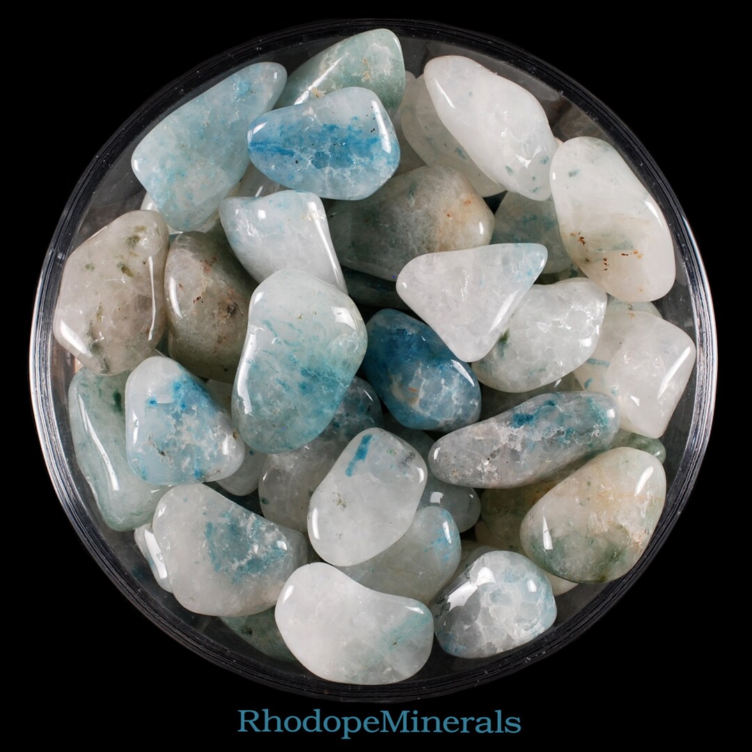 Aqualite Tumbled Stone, Aqualite, Tumbled Stones, Apatite in Quartz ...
