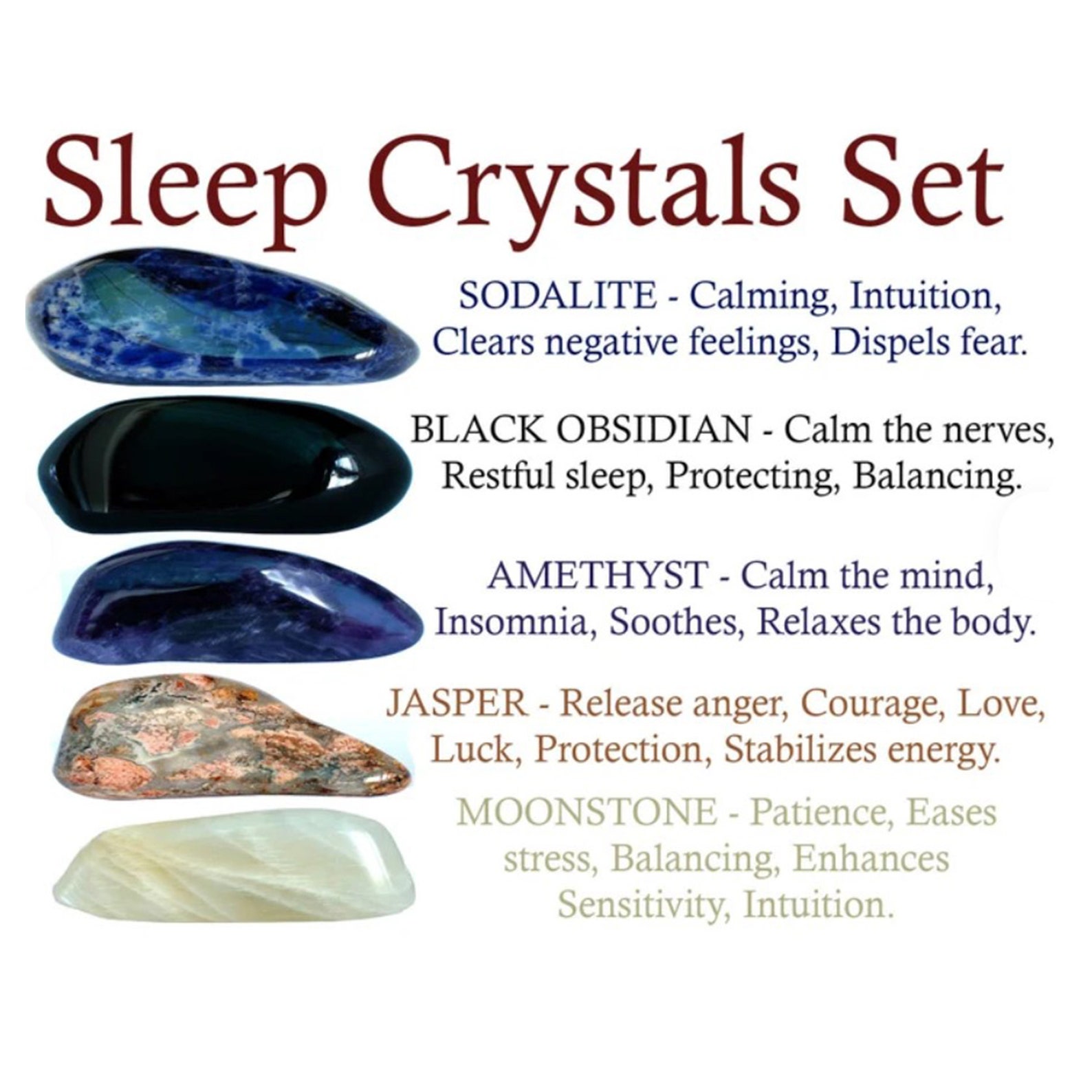 Sleep Crystals Set, Sleep Crystal Set, Crystals for Sleep, Crystals of ...