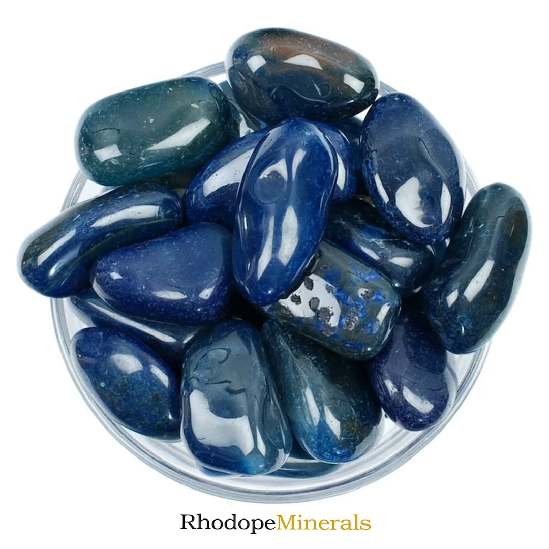 Dark Blue Agate Tumbled Stone, Dark Blue Agate, Tumbled Stones, Stones ...