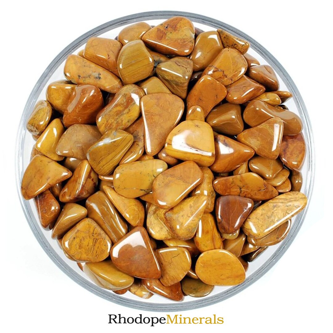 Set of 10 Yellow Jaspers Tumbled Stones, Yellow Jasper, Tumbled Stones ...
