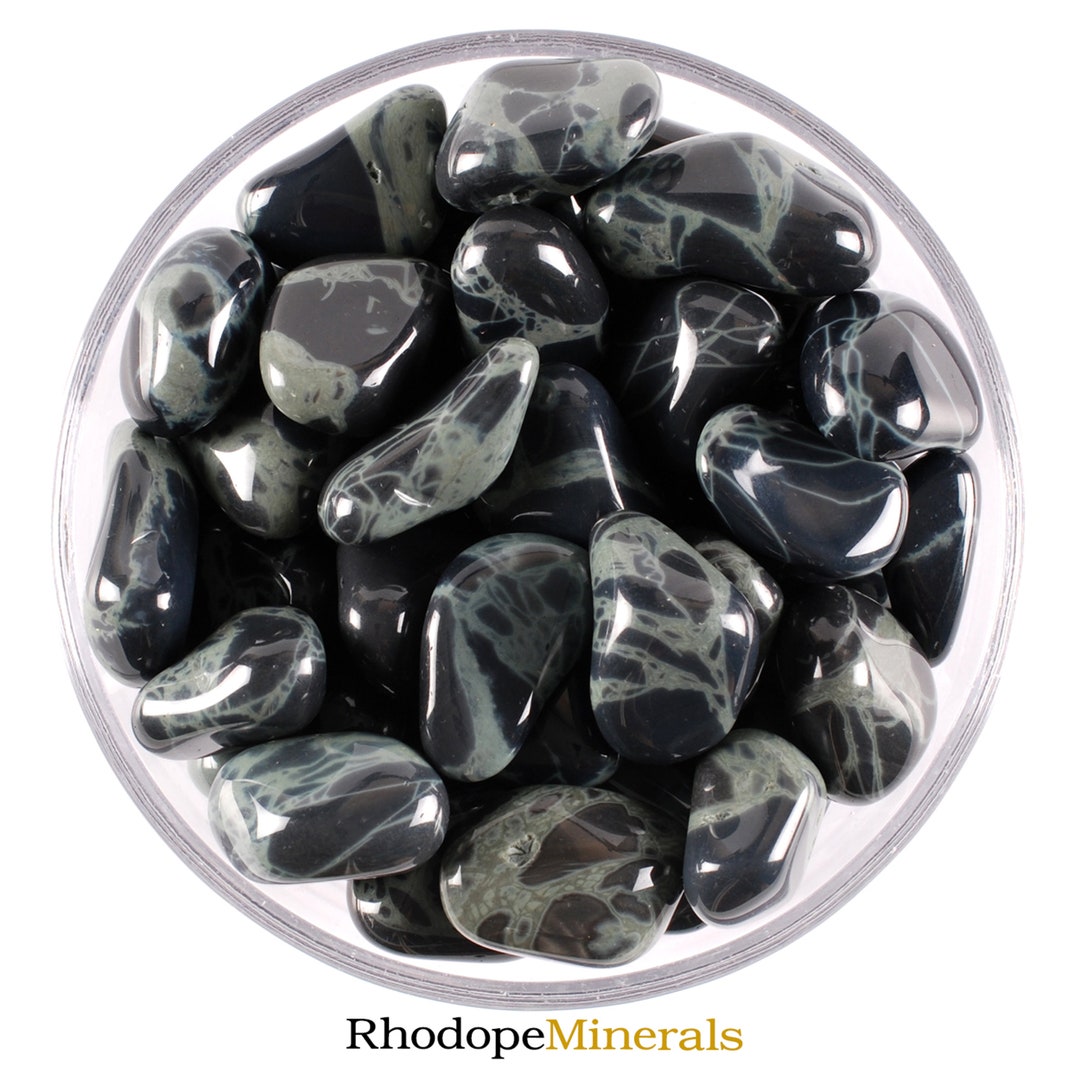 RARE! Obsidian Spider Web Tumbled Stone, Obsidian Spider Web, Tumbled ...