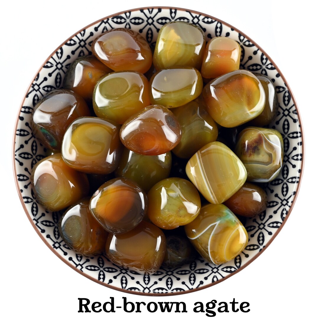 Red Brown Agate Tumbled Stone, Red Agate, Brown Agate, Tumbled Agate ...