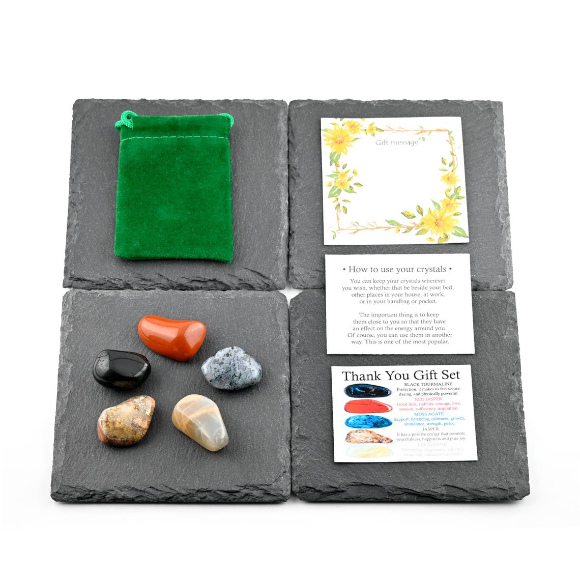 Thank You Gift Crystal Set, Appreciation Gift Box Gemstones ...