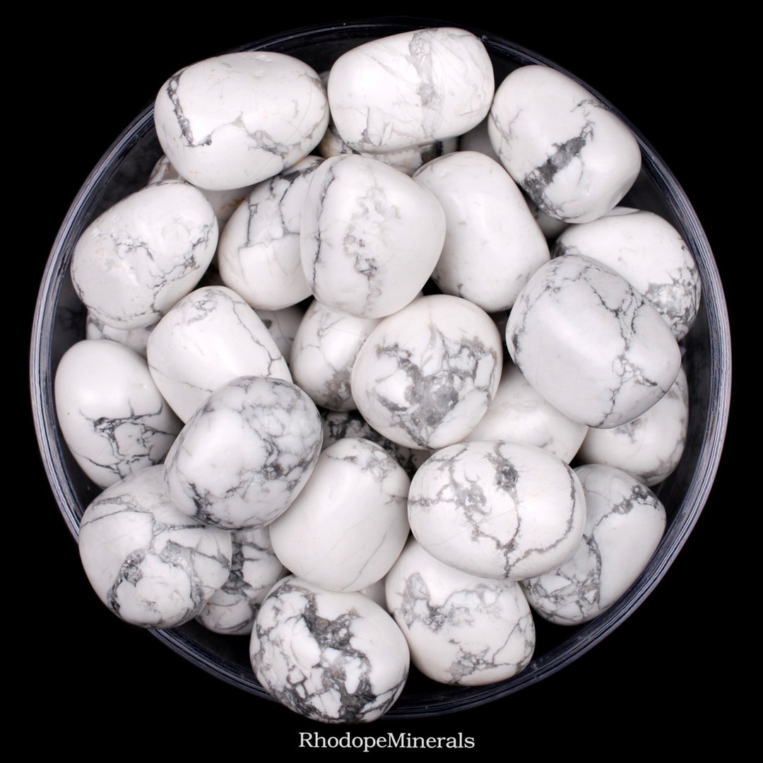 White Howlite Tumbled Stone, White Howlite, Tumbled Stones, Howlite ...