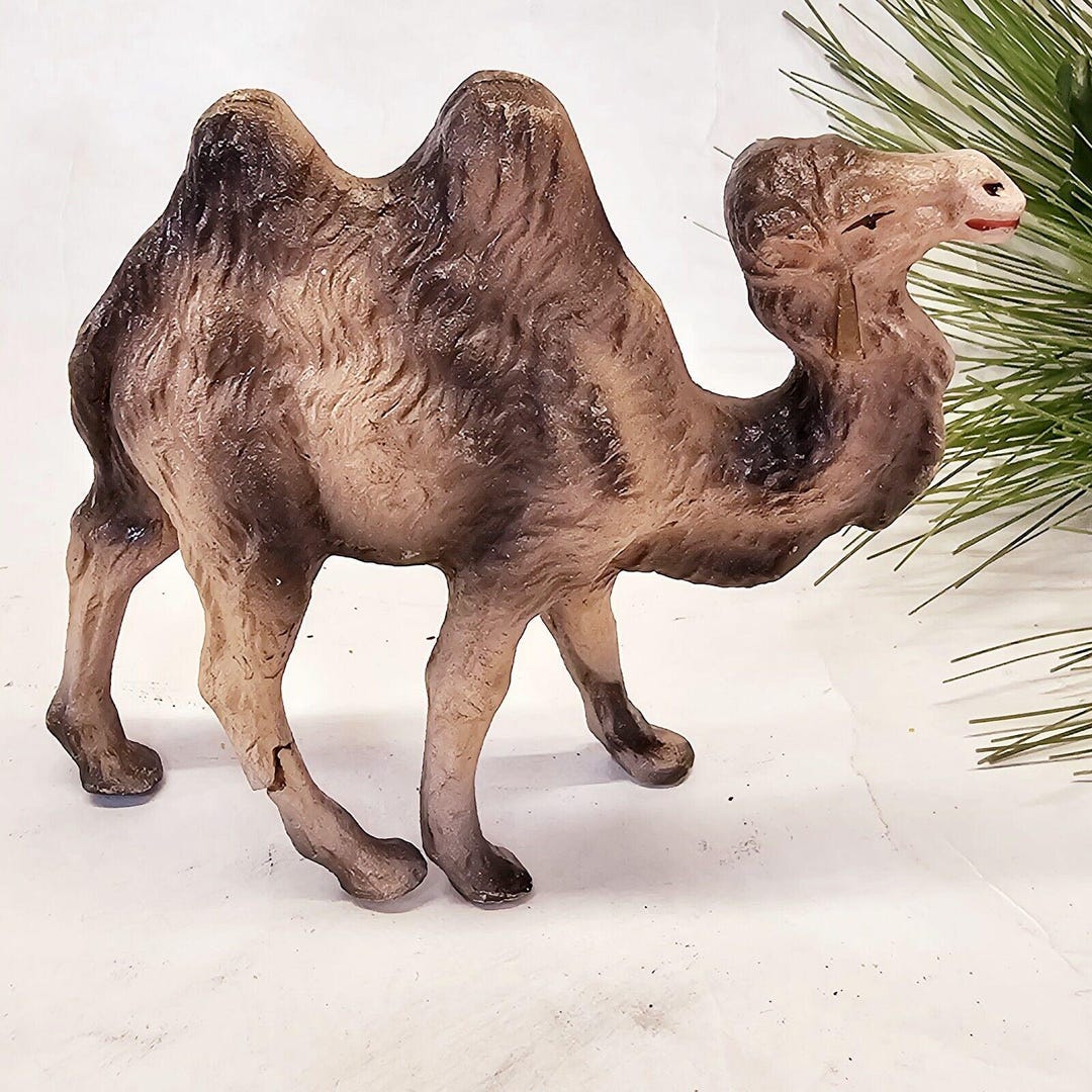 Vintage Standing Camel Christmas Nativity Figurine Manger Paper Mache ...