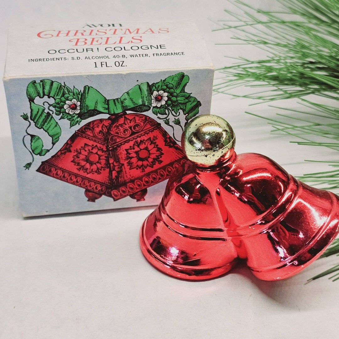 Vintage Christmas Bells Bottle to A Wild Rose EMPTY Perfume Cologne Box ...