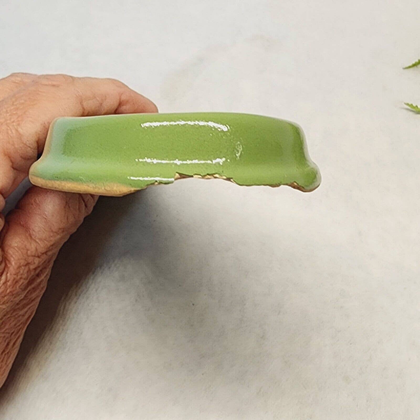 Vintage TAMAC Avocado Green Pottery Spoon Holder Rest, Perry Oklahoma ...