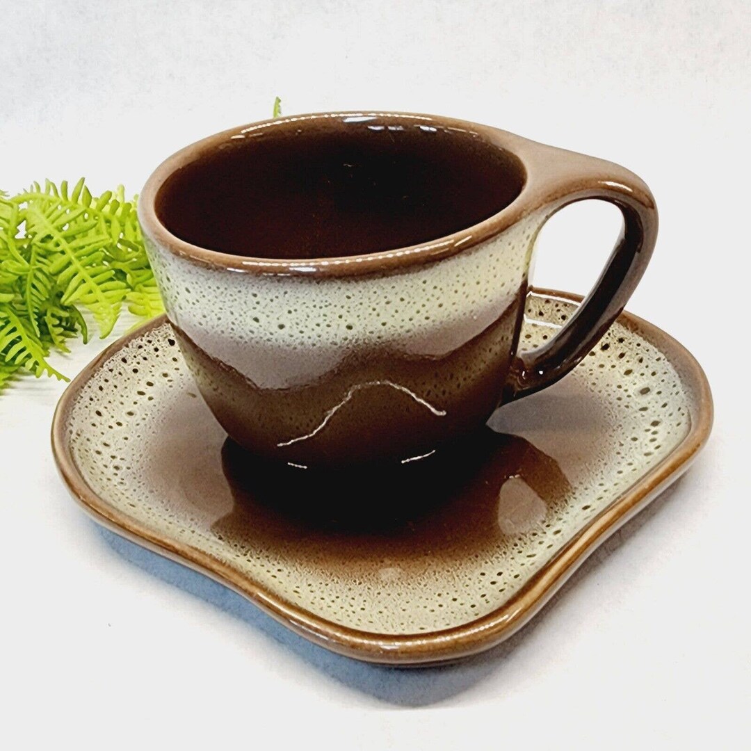 Tamac Pottery Frosty Fudge Tea Cup & Saucer 6 Fl Oz MCM Perry - Etsy