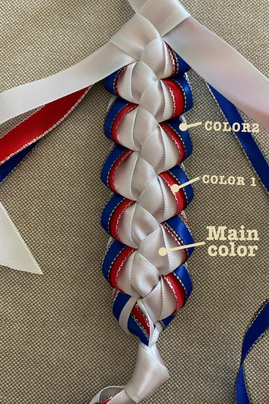 Custom Graduation Ribbon Lei - Choose Your Colors! Base Color With ...
