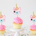 Unicorn Cupcake Toppers Cat Cupcake Toppers Caticorn Cupcake Toppers ...