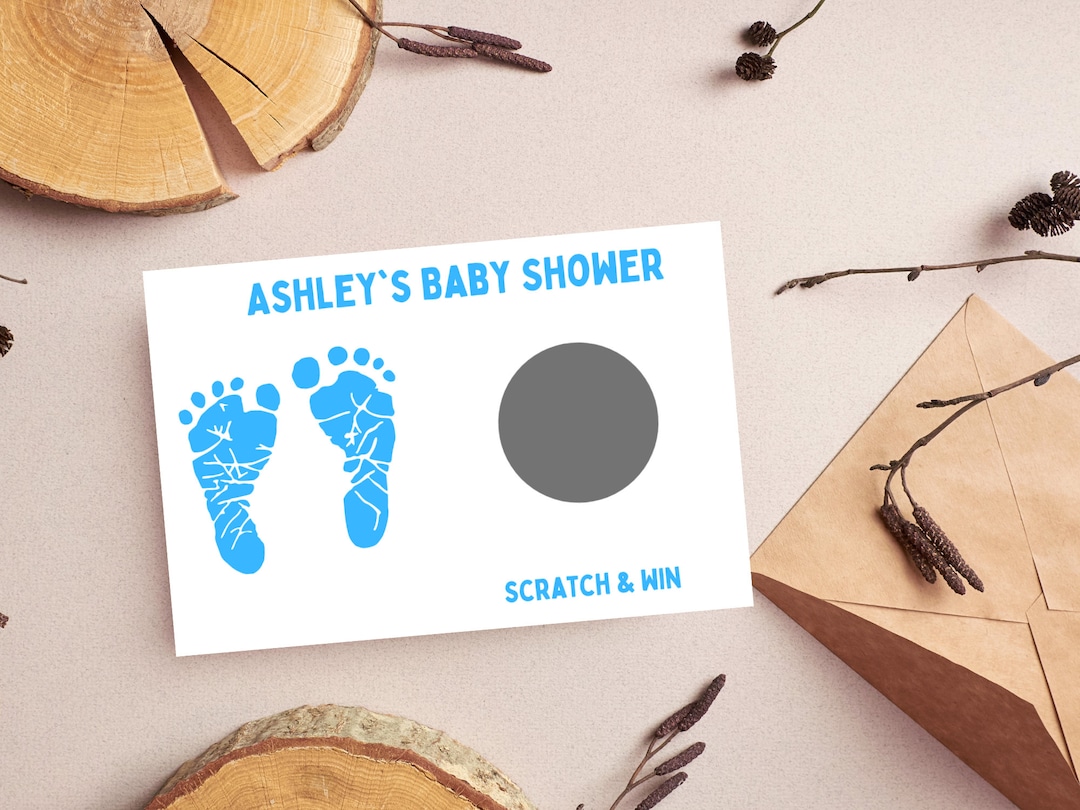 Custom Baby Shower Scratch off Ticket Baby Feet Baby Feet Scratch off ...