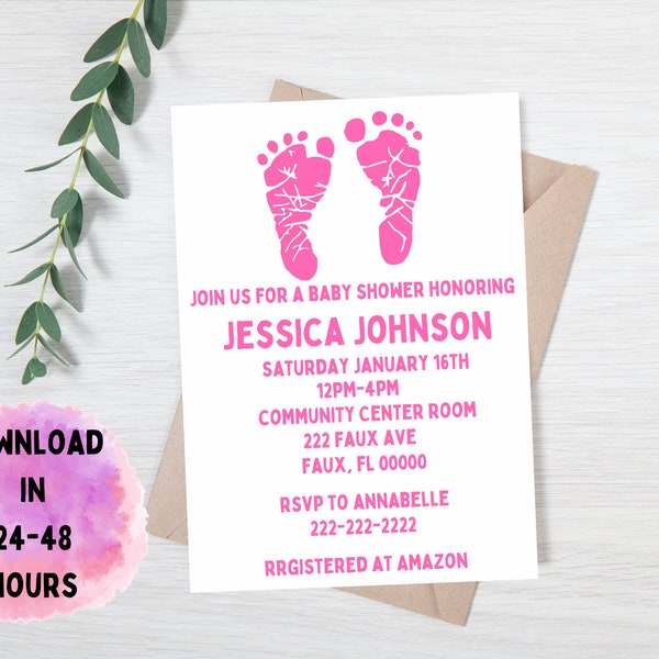 Footprint Invitation - Etsy