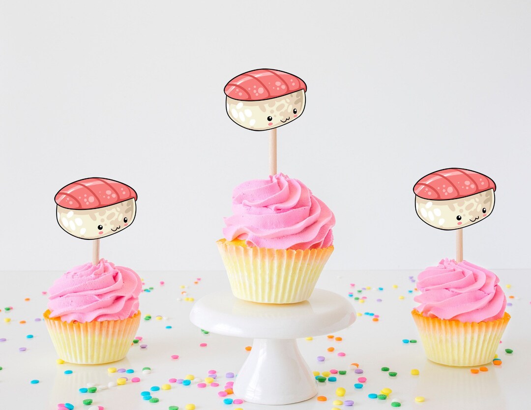 Sushi Cupcake Toppers Kawaii Sushi Cupcake Toppers Kawaii Sushi Cake ...