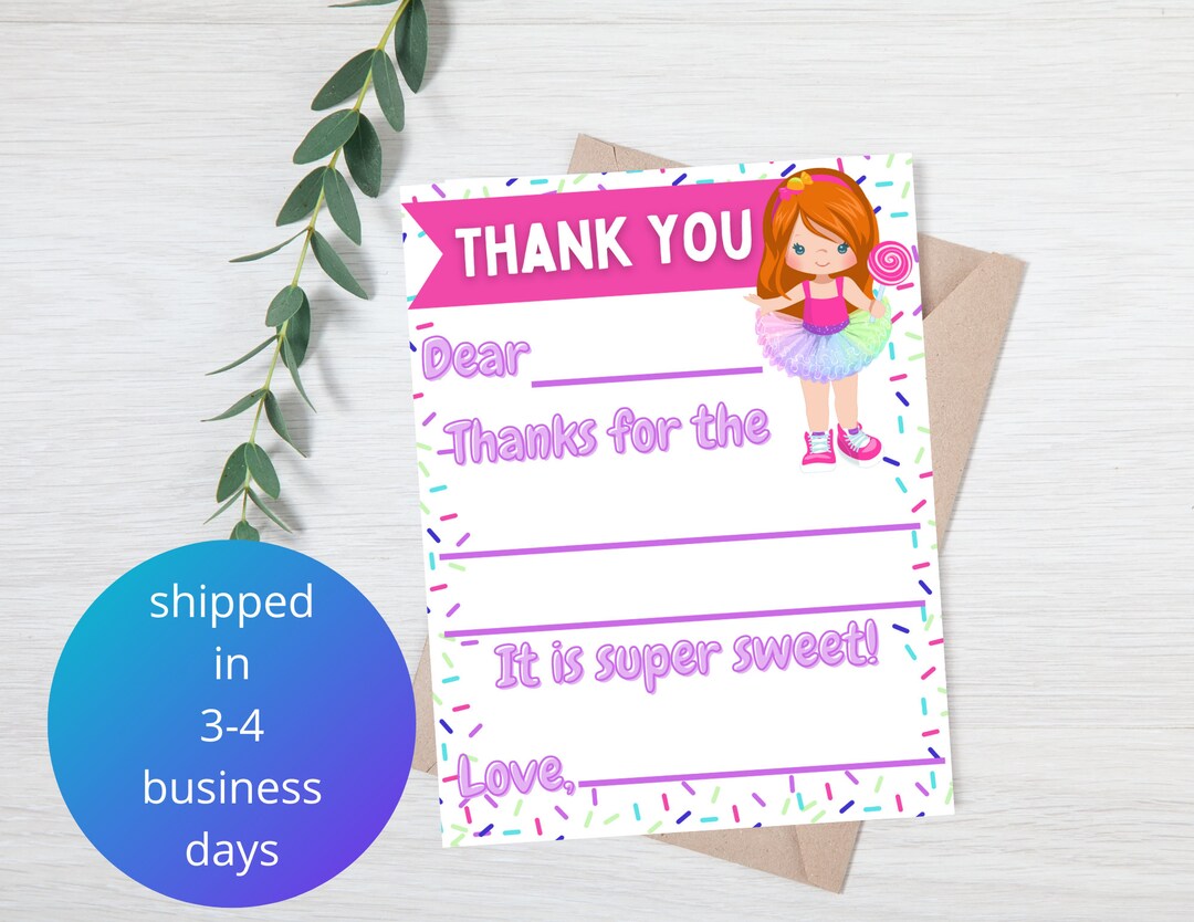 Custom Kids Birthday Thank You Kids Thank You Card Kids Thank You Cards ...