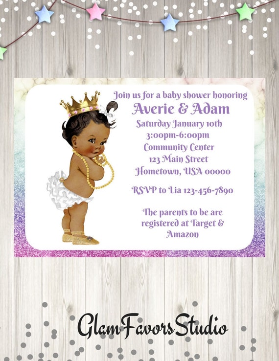 Printable or Printed Baby Shower Invitation African American | Etsy