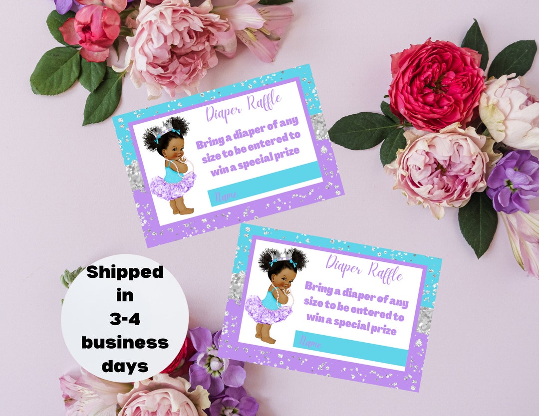 Diaper Raffle Ticket Baby Shower Diaper Raffle Ticket African American ...