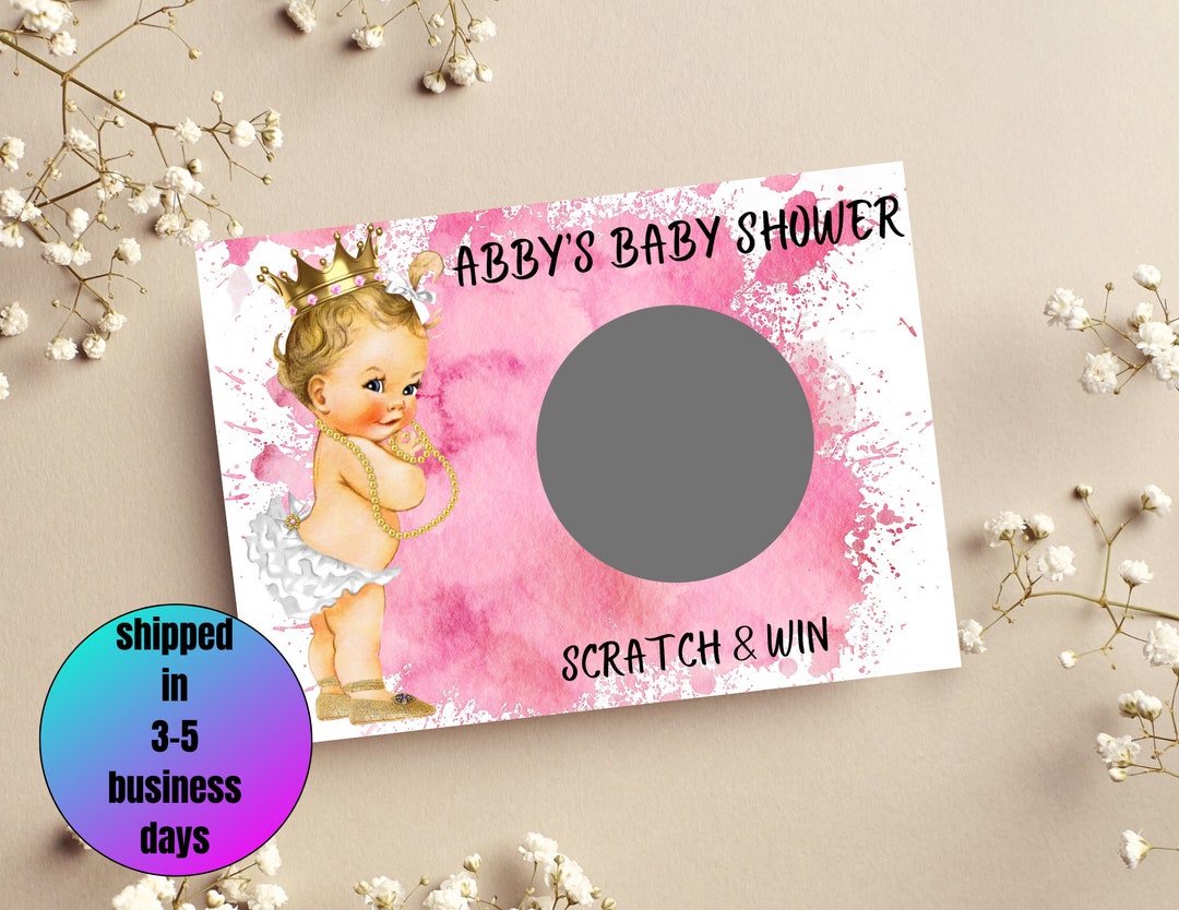 Custom Baby Shower Scratch off Ticket Personalized Baby Shower Scratch ...