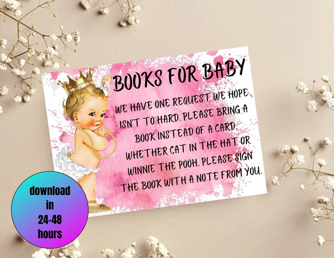 Printable Baby Shower Book Request Card Printable Books for Baby Card ...