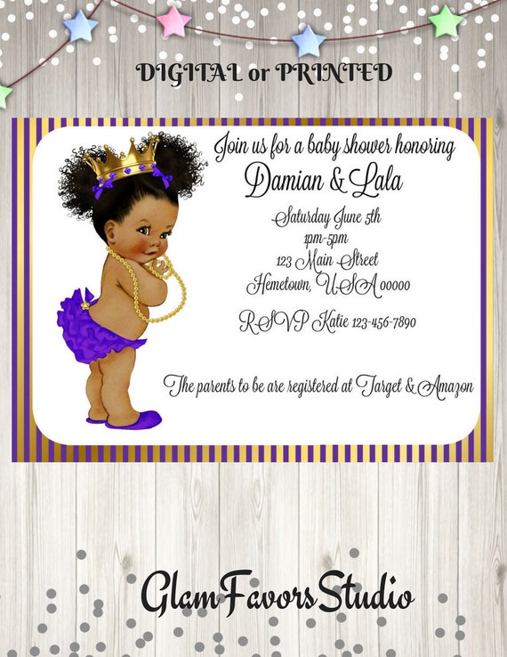 Printable or Printed Baby Shower Invitation African American | Etsy
