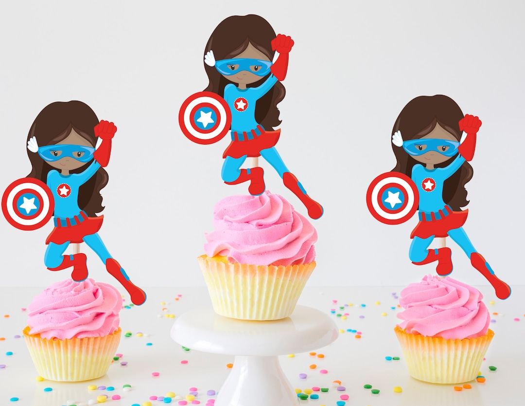 Superhero Cupcake Toppers Superhero Party Toppers Superhero Kids ...