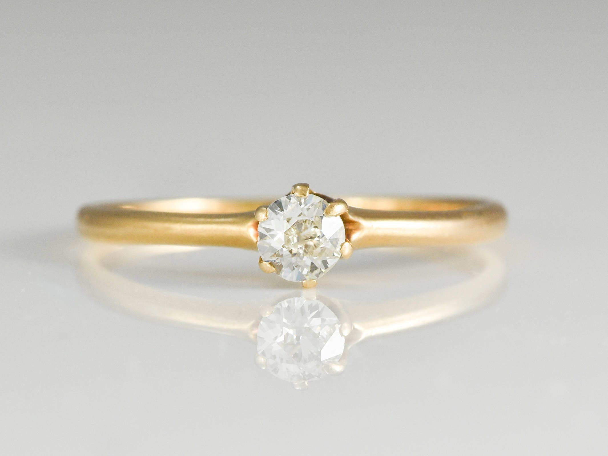 Victorian Engagement Ring Solitaire C. 1900's 14K Solid - Etsy