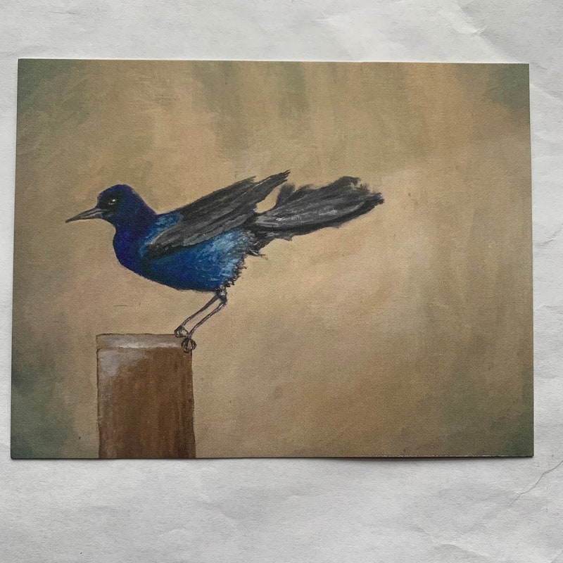 Grackle Painting - Etsy