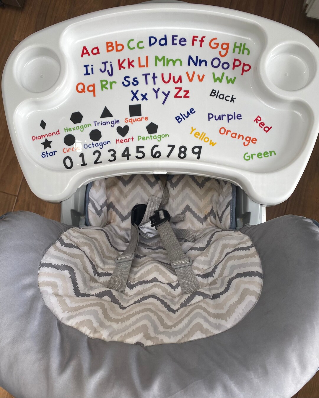Highchair Decals - Letters, Numbers, Shapes **only Works on High Chair ...