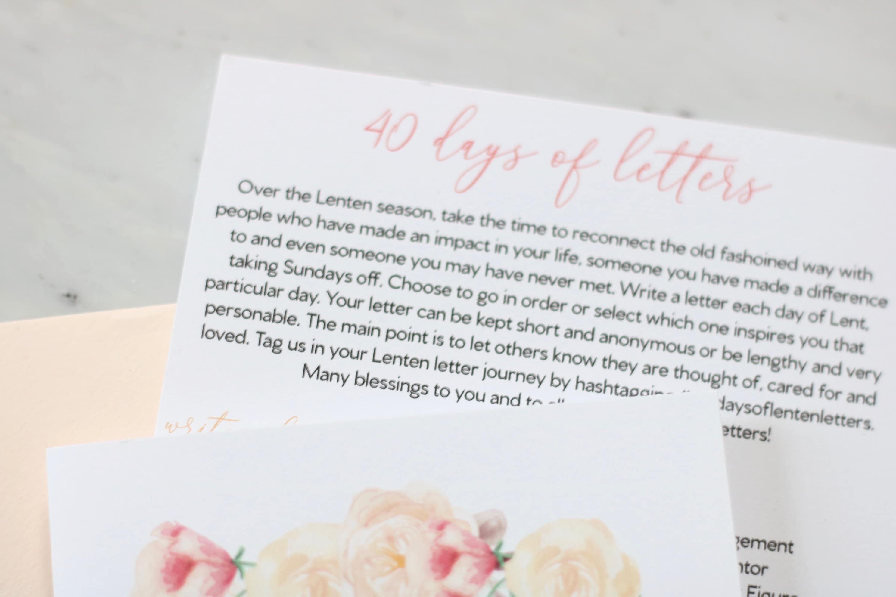 40 Days of Letters Card Set Lent Activity Catholic Home | Etsy